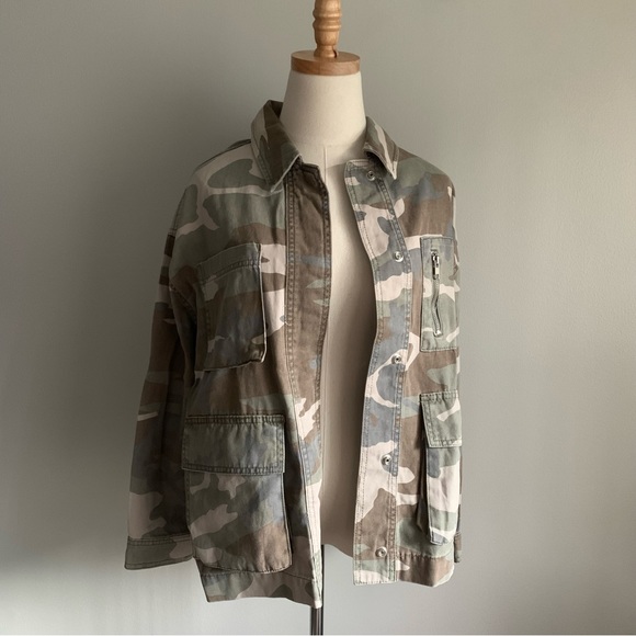 Topshop | Jackets & Coats | Topshop Camo Utility Cargo Oversized Jacket ...